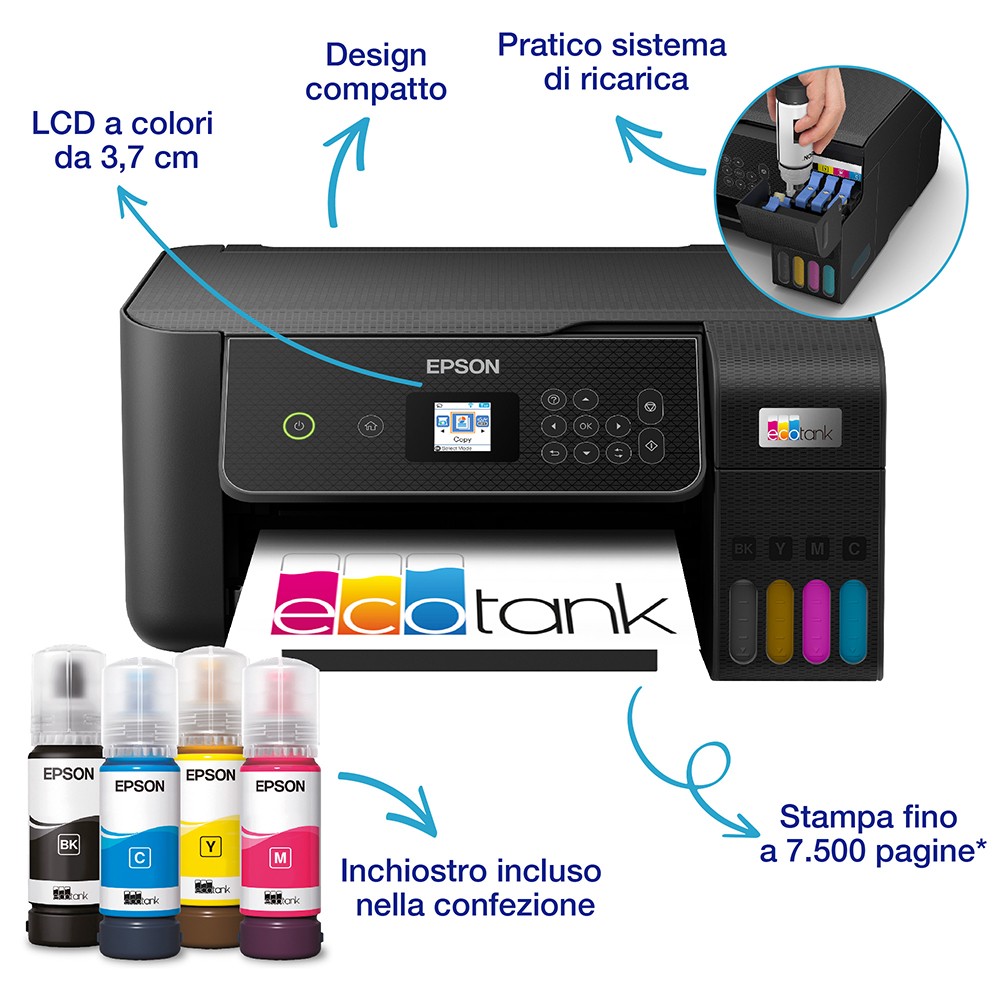 EPSON ET-2875 STAMPANTE AIO ECOTANKCOLOR 3IN1 - WIFI